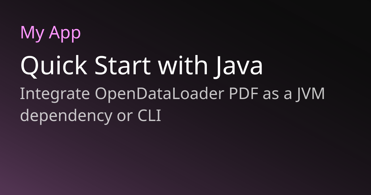Quick Start with Java